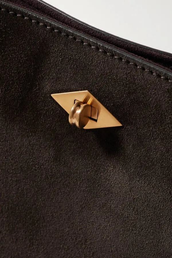 METIER Stowaway Suede Shoulder Bag - Brown