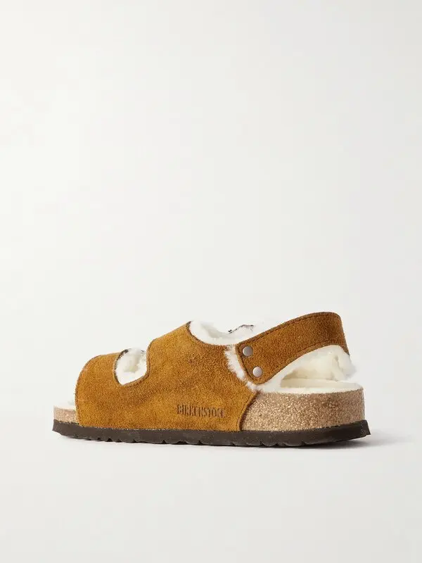BIRKENSTOCK Milano Shearling-lined Suede Sandals
