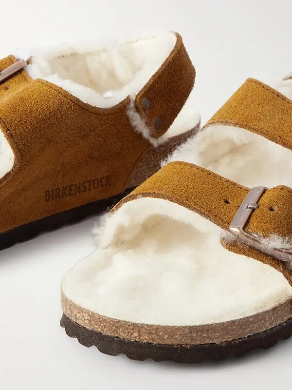 BIRKENSTOCK Milano Shearling-lined Suede Sandals