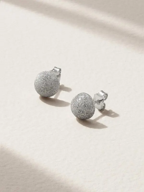 Carolina Bucci 18-karat Florentine Finish Dome Earrings - Silver