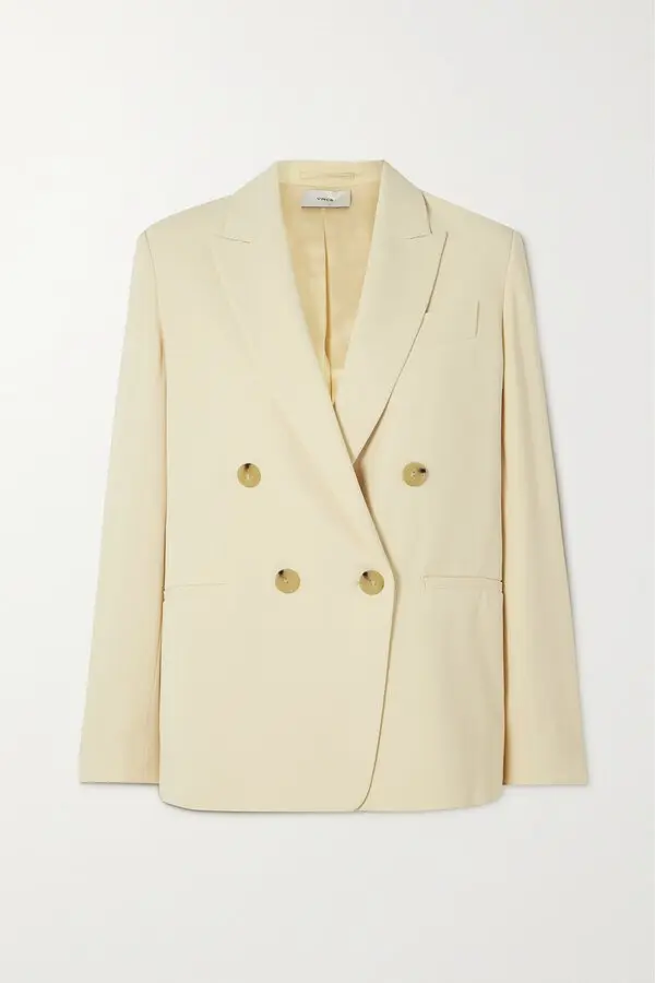 Vince Double-breasted Recycled-crepe Blazer
