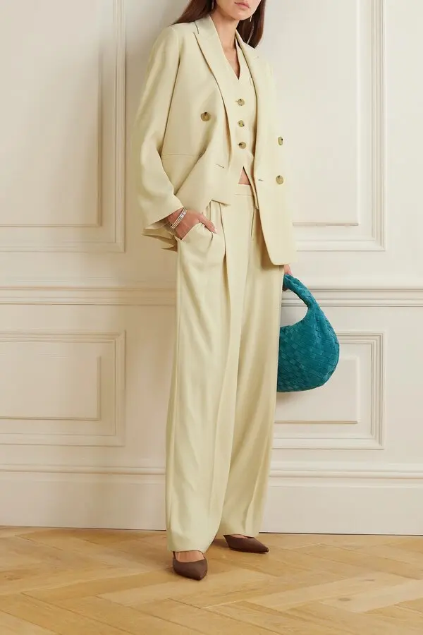 Vince Double-breasted Recycled-crepe Blazer