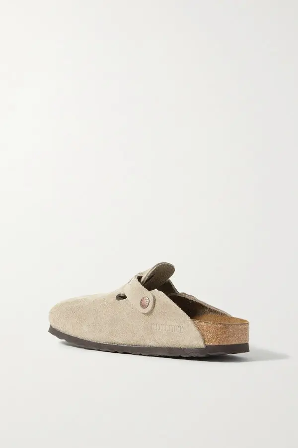 BIRKENSTOCK Boston Suede Clogs - Brown