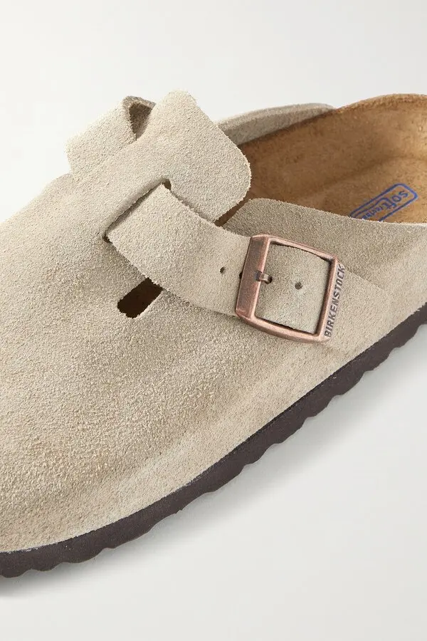 BIRKENSTOCK Boston Suede Clogs - Brown