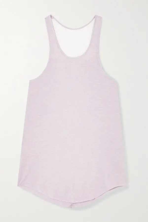 I.D. Sarrieri Coffee Mornings Lace-trimmed Modal-blend Pajama Top - Purple