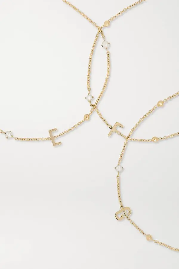 STONE AND STRAND Initial 14-karat Pearl Bracelet - Gold