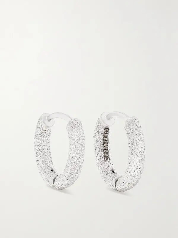 Carolina Bucci Florentine Finish 18-karat Hoop Earrings - Silver