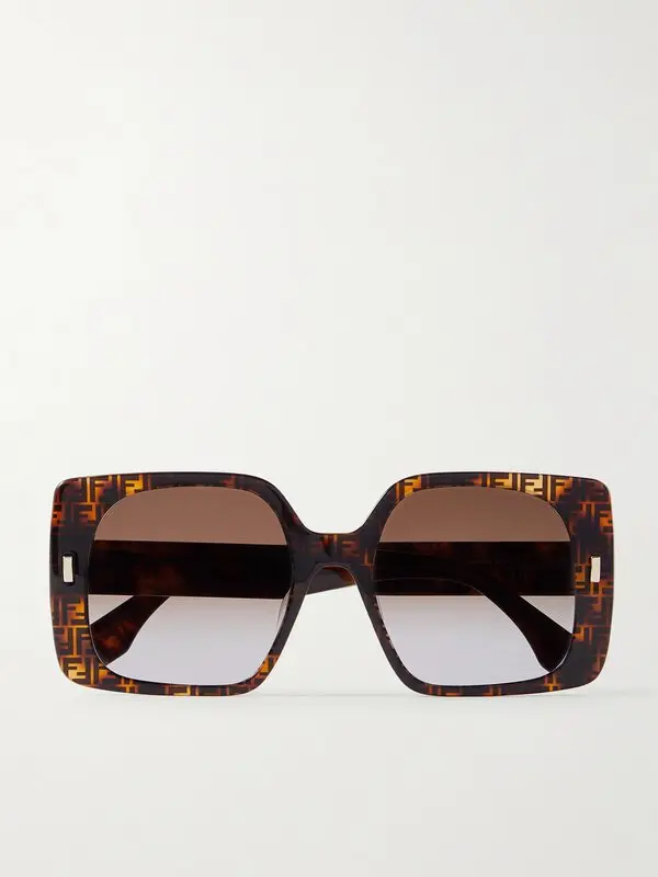 Fendi Oversized Square-frame Sunglasses - Tortoiseshell