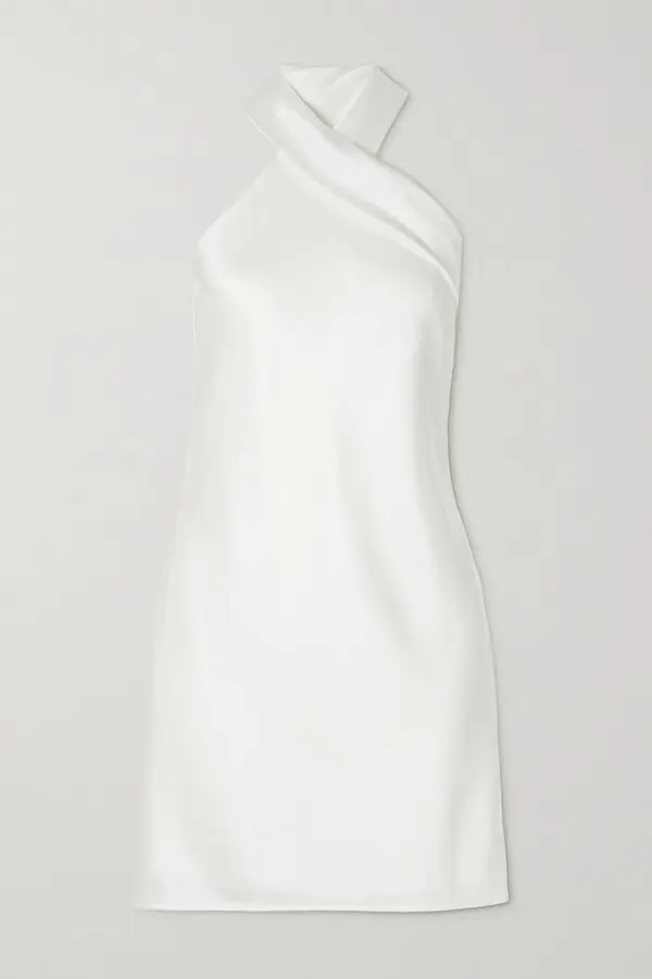 Galvan Pandora Tie-detailed Mini Dress - White