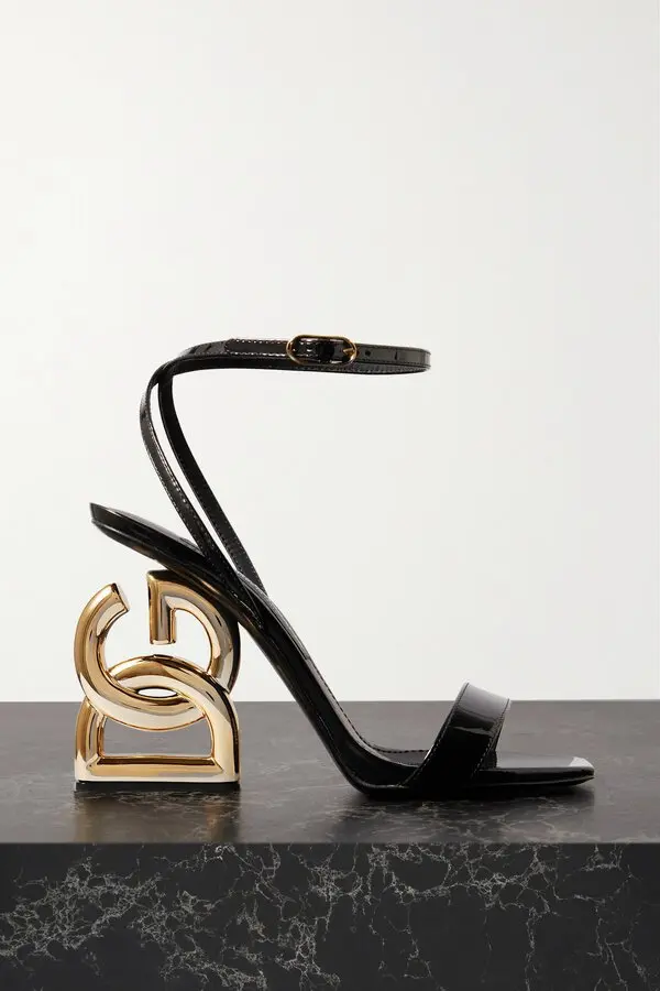Dolce & Gabbana Keira Embellished Patent-leather Sandals