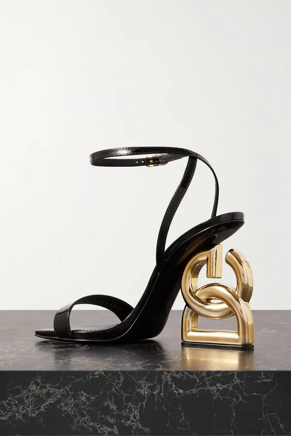 Dolce & Gabbana Keira Embellished Patent-leather Sandals