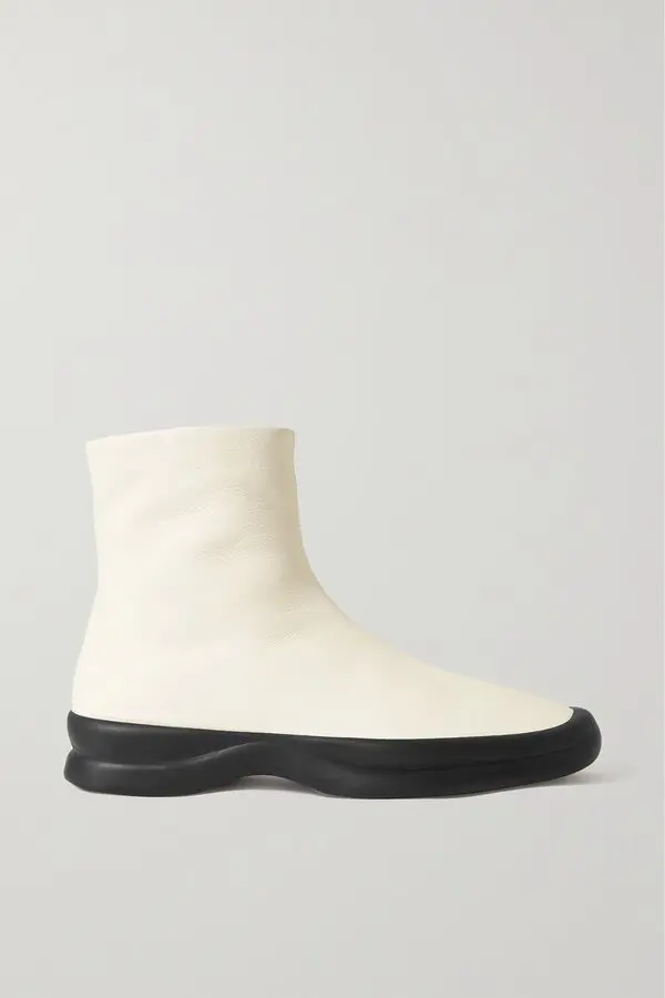 THE ROW Town Leather Ankle Boots