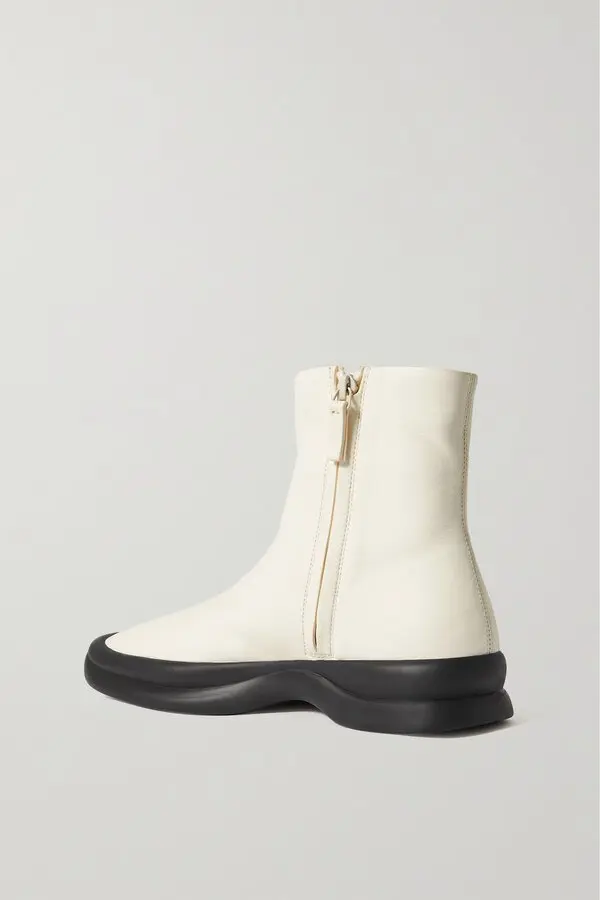 THE ROW Town Leather Ankle Boots