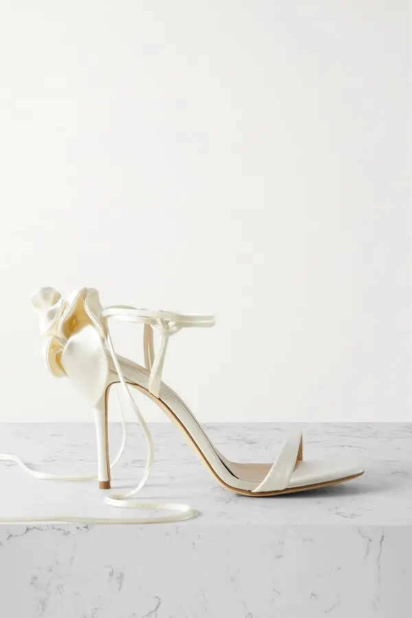 Magda Butrym Appliquéd Satin Sandals