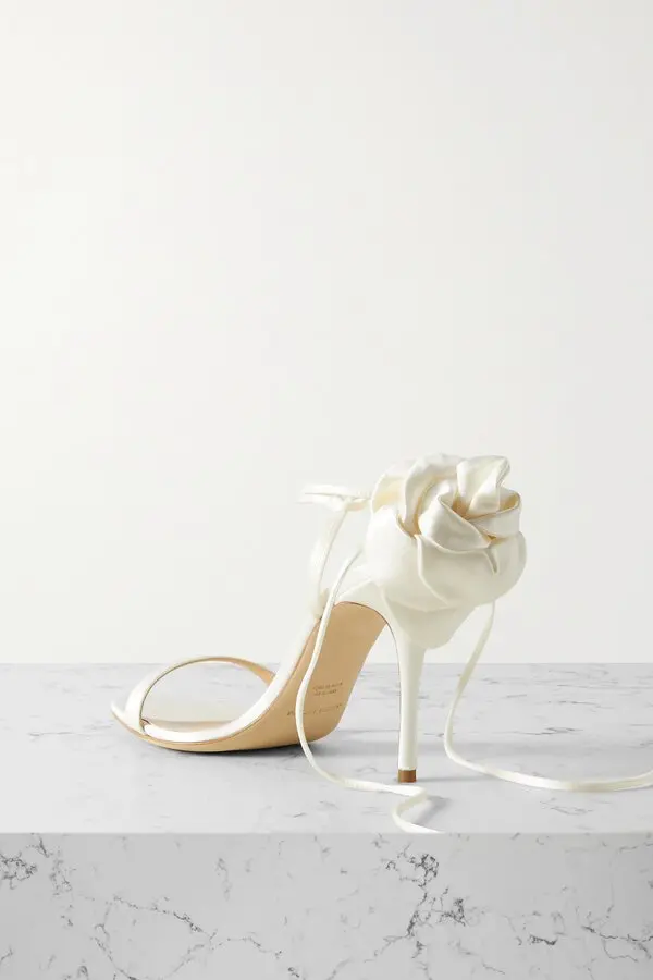 Magda Butrym Appliquéd Satin Sandals