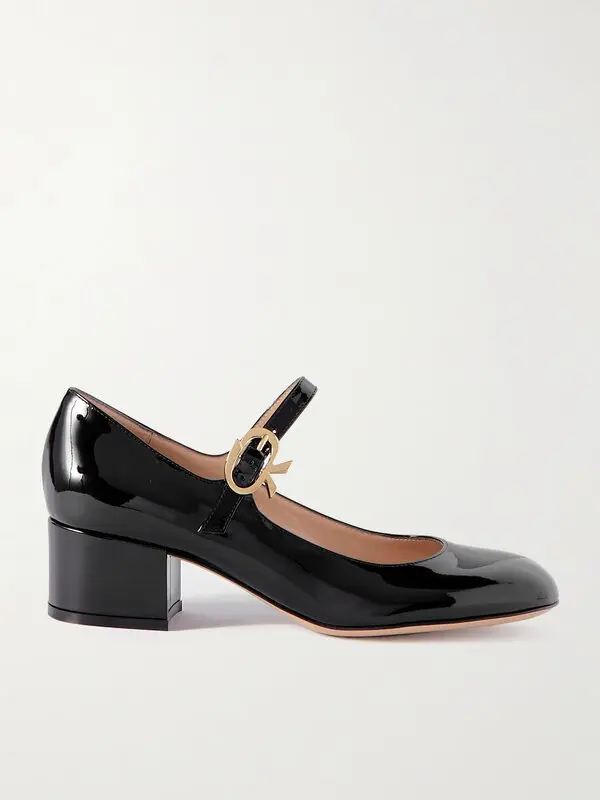 GIANVITO ROSSI Ribbon 45 Patent-leather Mary Jane Pumps