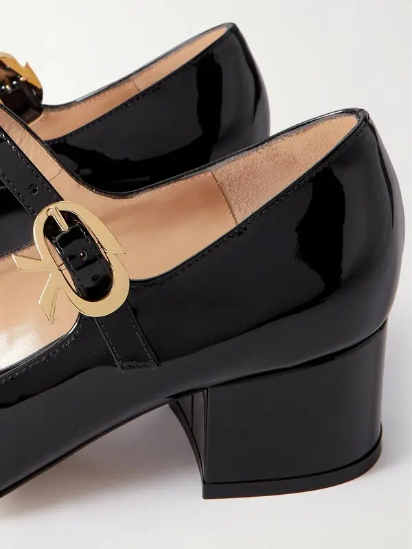 GIANVITO ROSSI Ribbon 45 Patent-leather Mary Jane Pumps