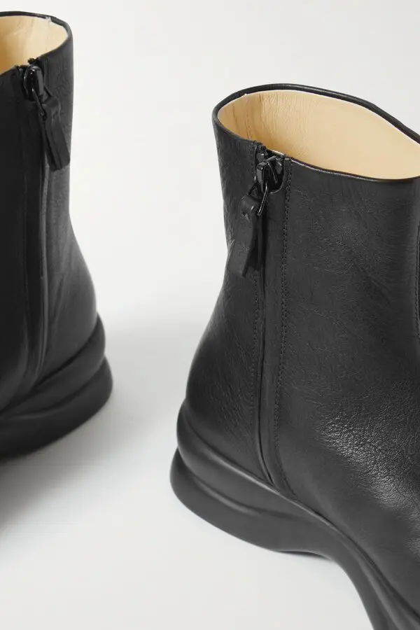 THE ROW Town Leather Ankle Boots