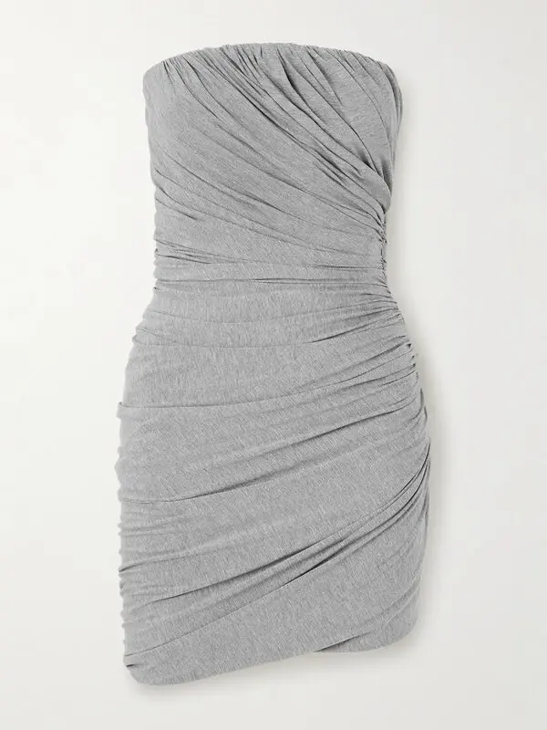 Attico Strapless Ruched Mini Dress