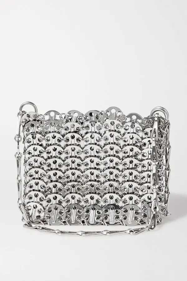 Rabanne Nano 1969 Paillette-embellished Chainmail Shoulder Bag - Silver
