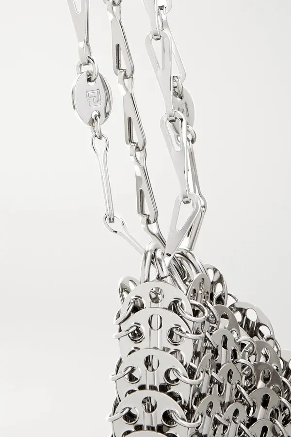 Rabanne Nano 1969 Paillette-embellished Chainmail Shoulder Bag - Silver