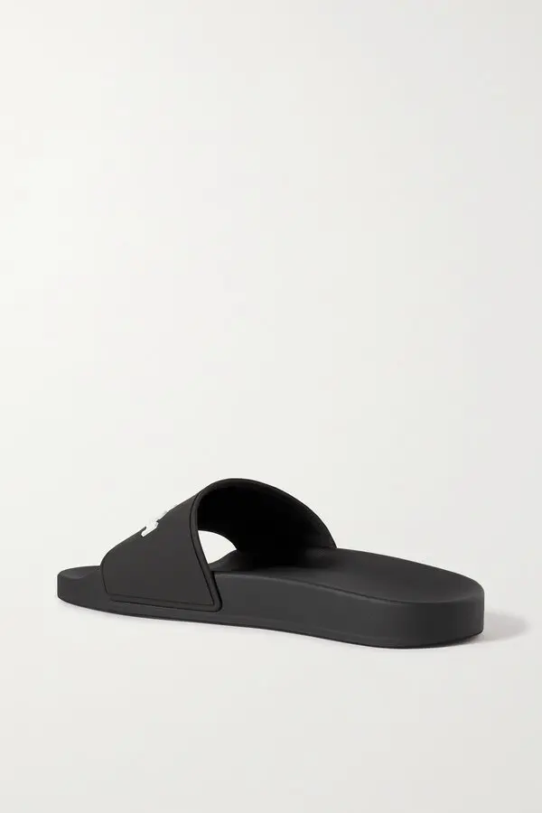 Balenciaga Piscine Logo Slides - Black