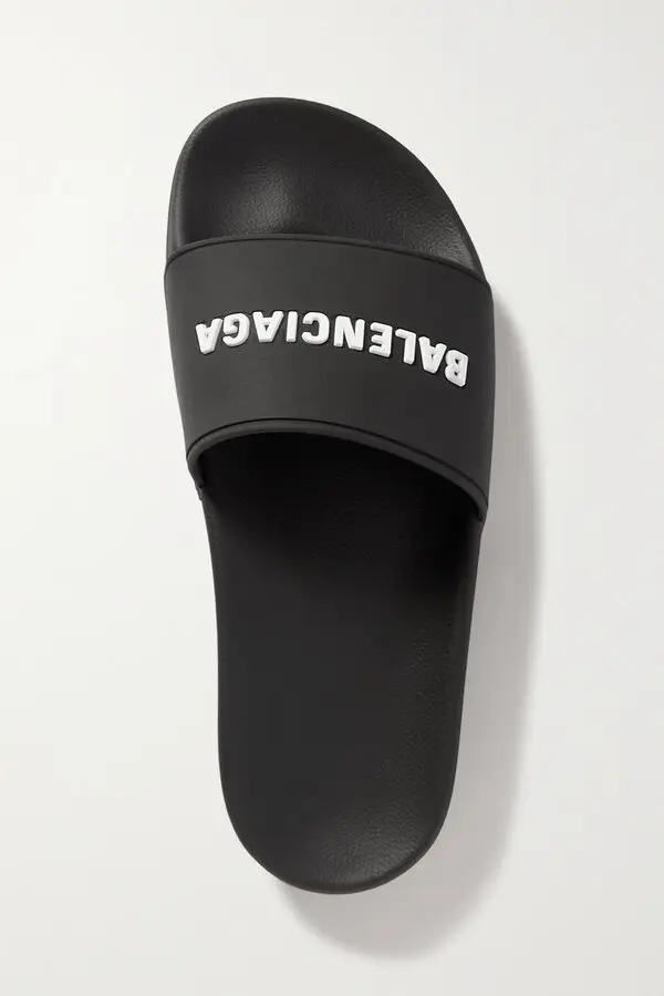 Balenciaga Piscine Logo Slides - Black
