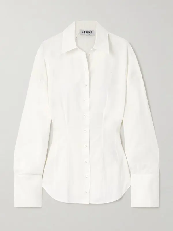 Attico Pleated Cotton-poplin Shirt