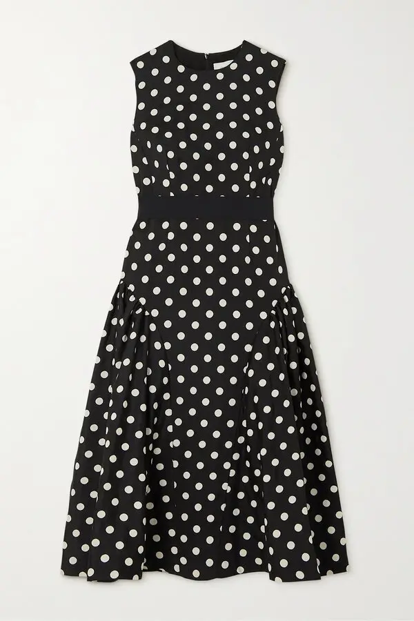 Erdem Penelope Belted Polka Dot Midi Dress