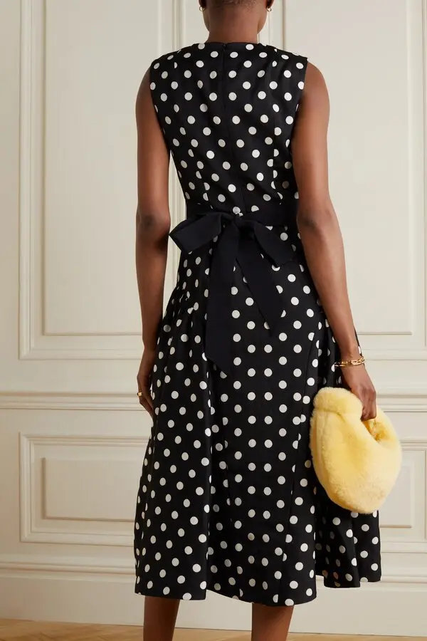 Erdem Penelope Belted Polka Dot Midi Dress