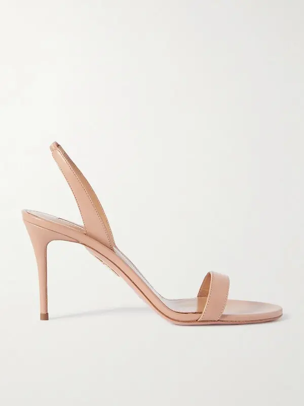 AQUAZZURA So Nude 85 Leather Slingback Sandals