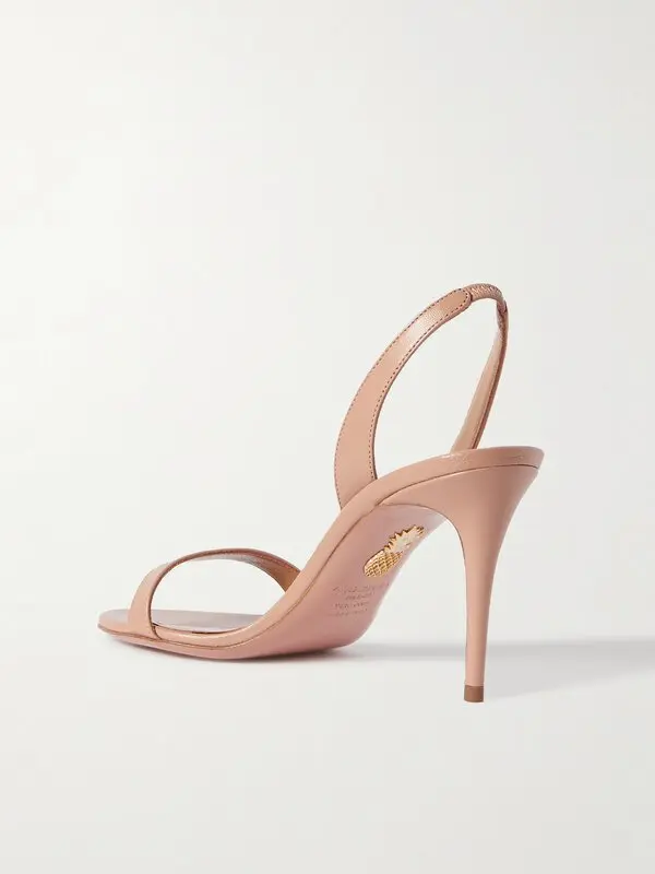 AQUAZZURA So Nude 85 Leather Slingback Sandals