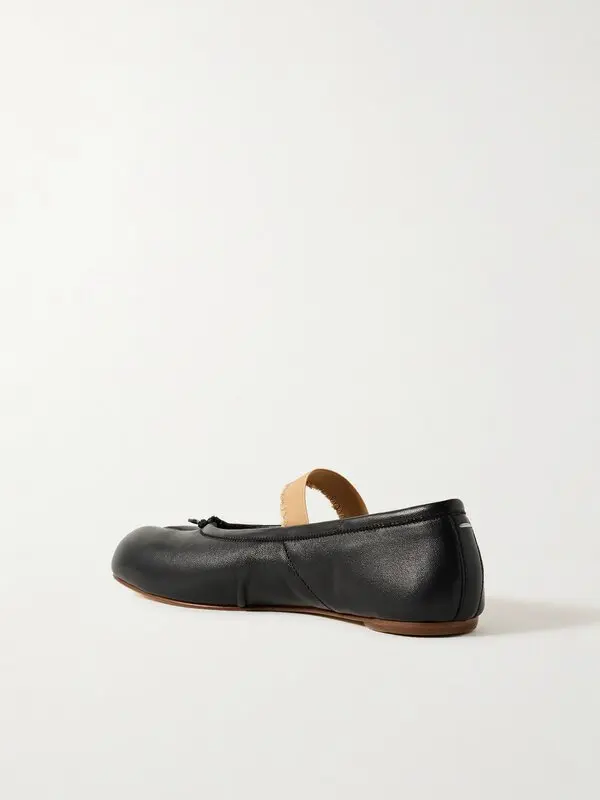 MAISON MARGIELA Tabi Leather Ballet Flats - Black