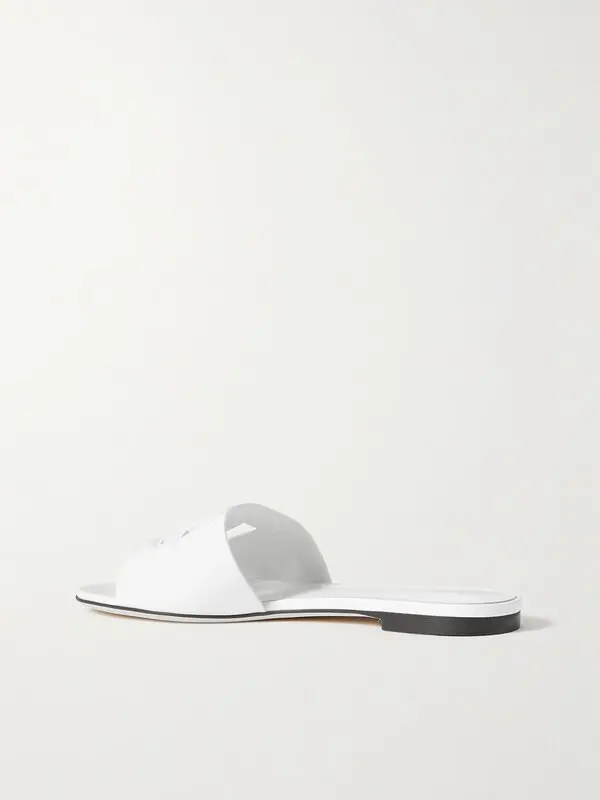 Dolce & Gabbana Bianca Cutout Leather Slides