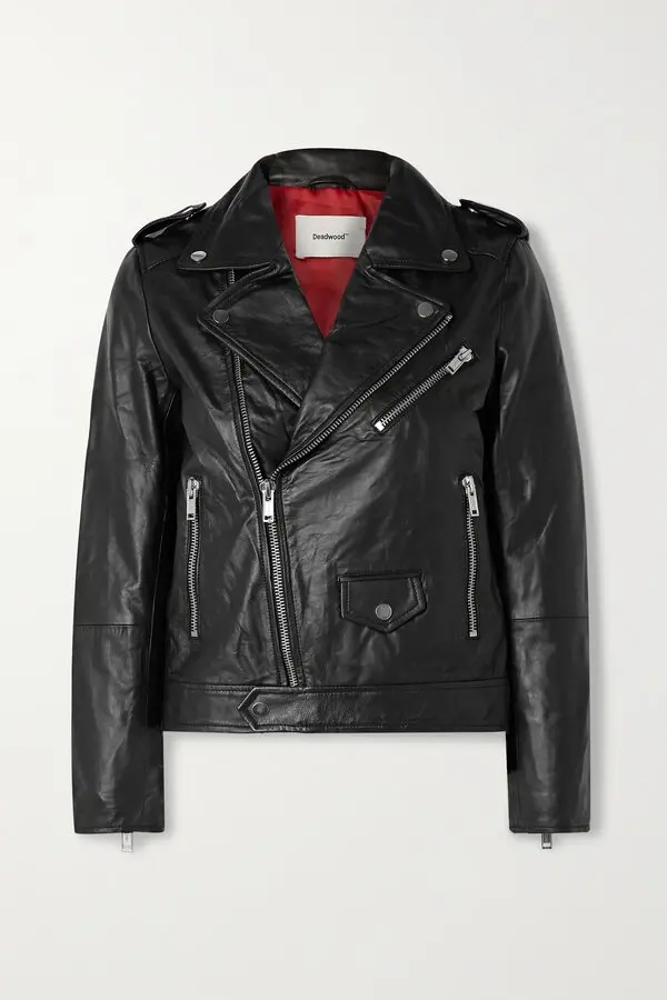 DEADWOOD Net Sustain River Leather Biker Jacket