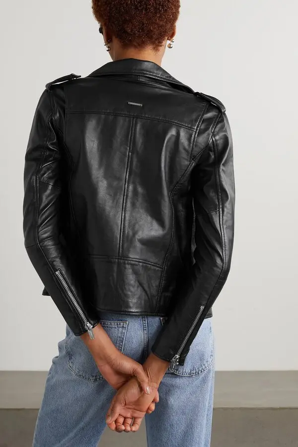 DEADWOOD Net Sustain River Leather Biker Jacket