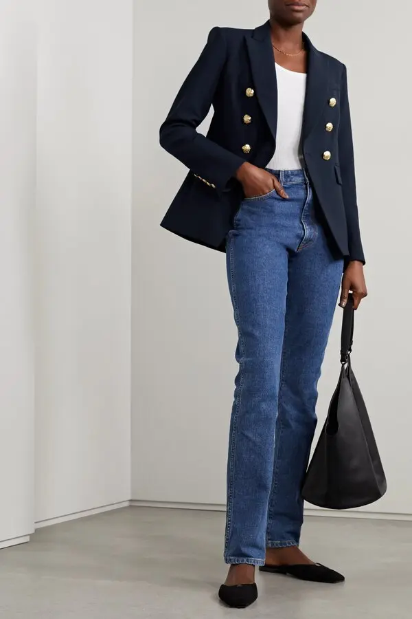 Veronica Beard Miller Dickey Grain De Poudre Blazer - Blue