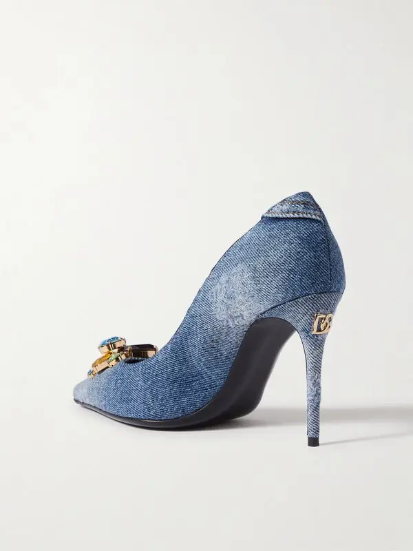 Dolce & Gabbana Embellished Denim Pumps