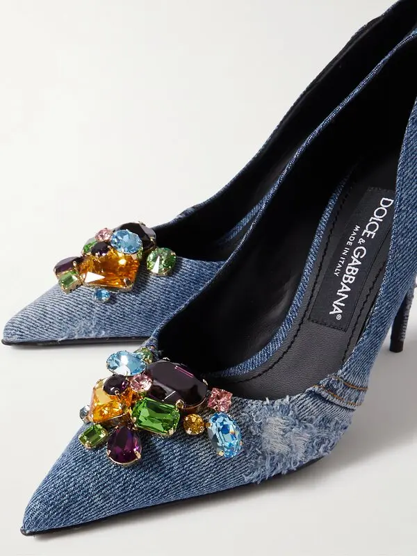 Dolce & Gabbana Embellished Denim Pumps