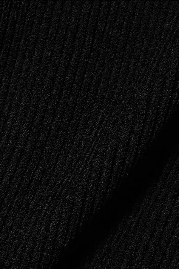 Khaite Beth Ribbed-knit Midi Dress - Black