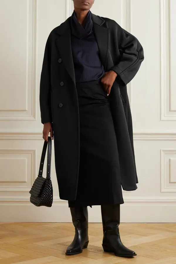 Max Mara Madame Double-breasted Woven Coat