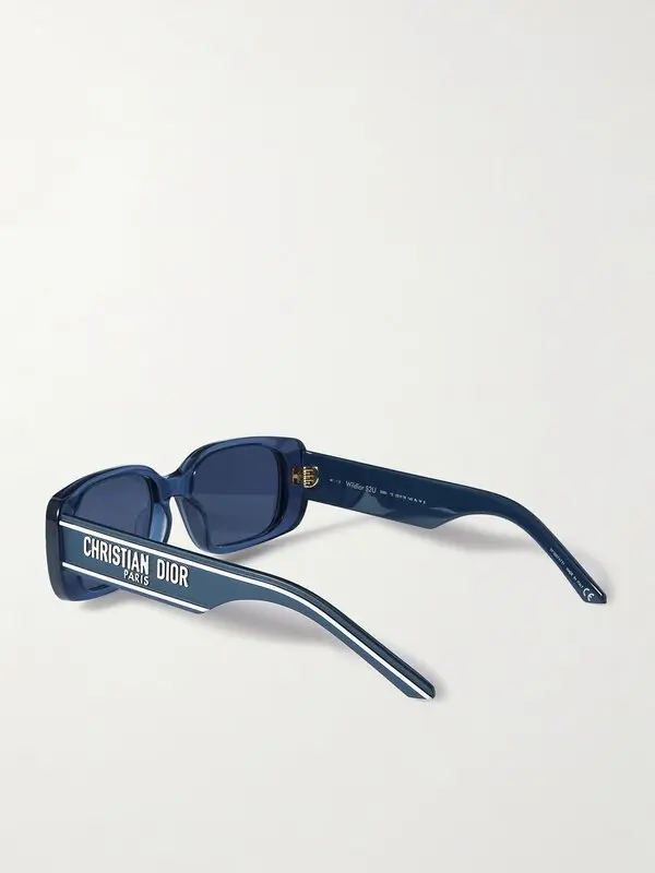 Dior Rectangular-frame Acetate Sunglasses - Blue