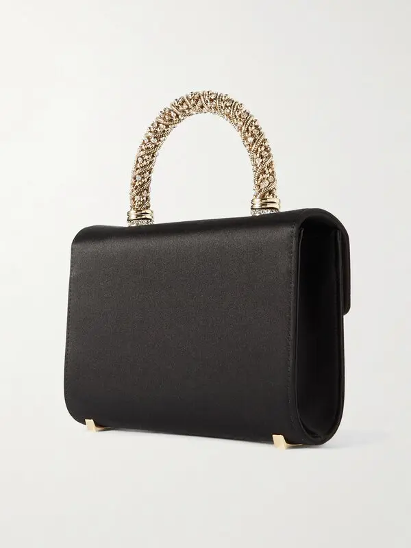 ROGER VIVIER Flower Crystal-embellished Satin Clutch