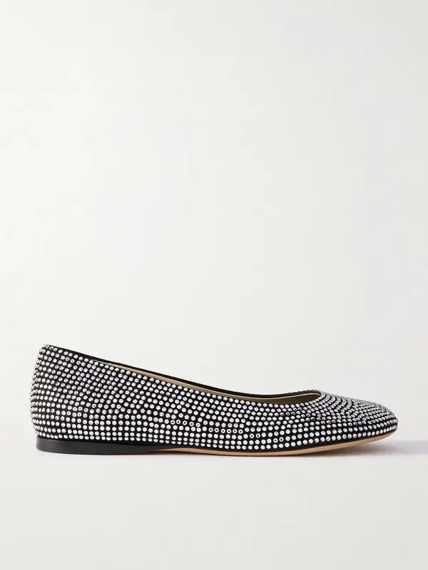 Loewe Crystal-embellished Ballet Flats - Black