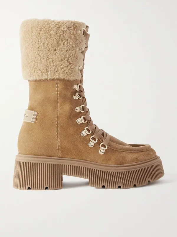 Bogner Turin Shearling-trimmed Suede Boots