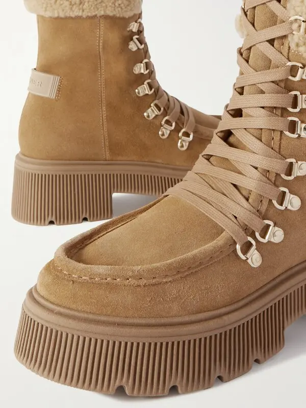 Bogner Turin Shearling-trimmed Suede Boots