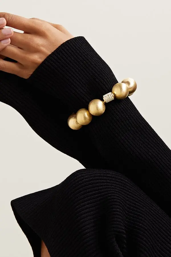 Lauren Rubinski 14-karat Beaded Bracelet