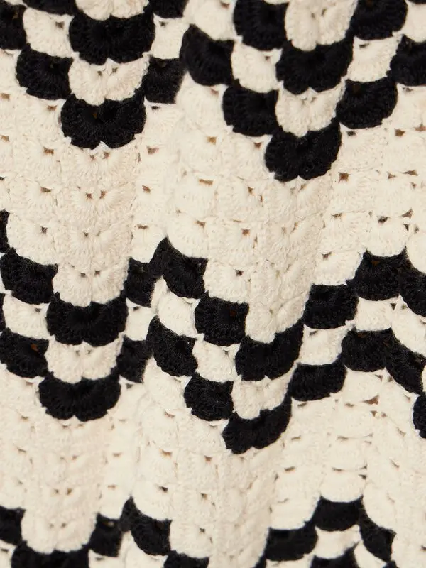 Escvdo Safi Scalloped Crocheted Cotton Midi Skirt