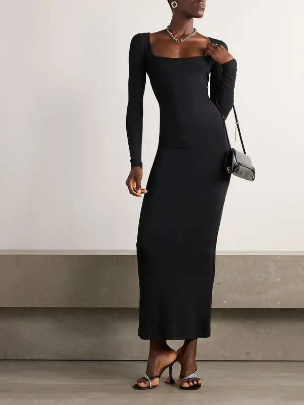 SKIMS Soft Lounge Ribbed Stretch-modal Maxi Dress