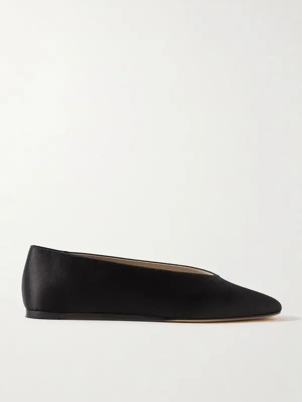 Le Monde Beryl Regency Grosgrain-trimmed Satin Ballet Flats